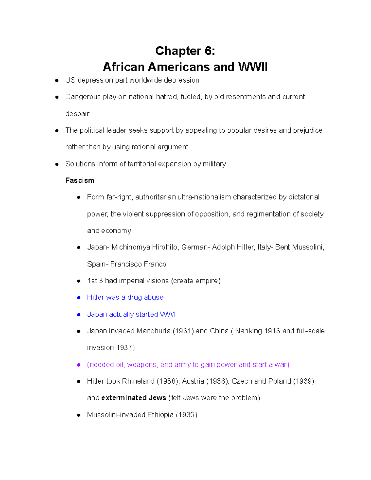 Chapter 6 African Americans and WWII - .. but segregated Global ...