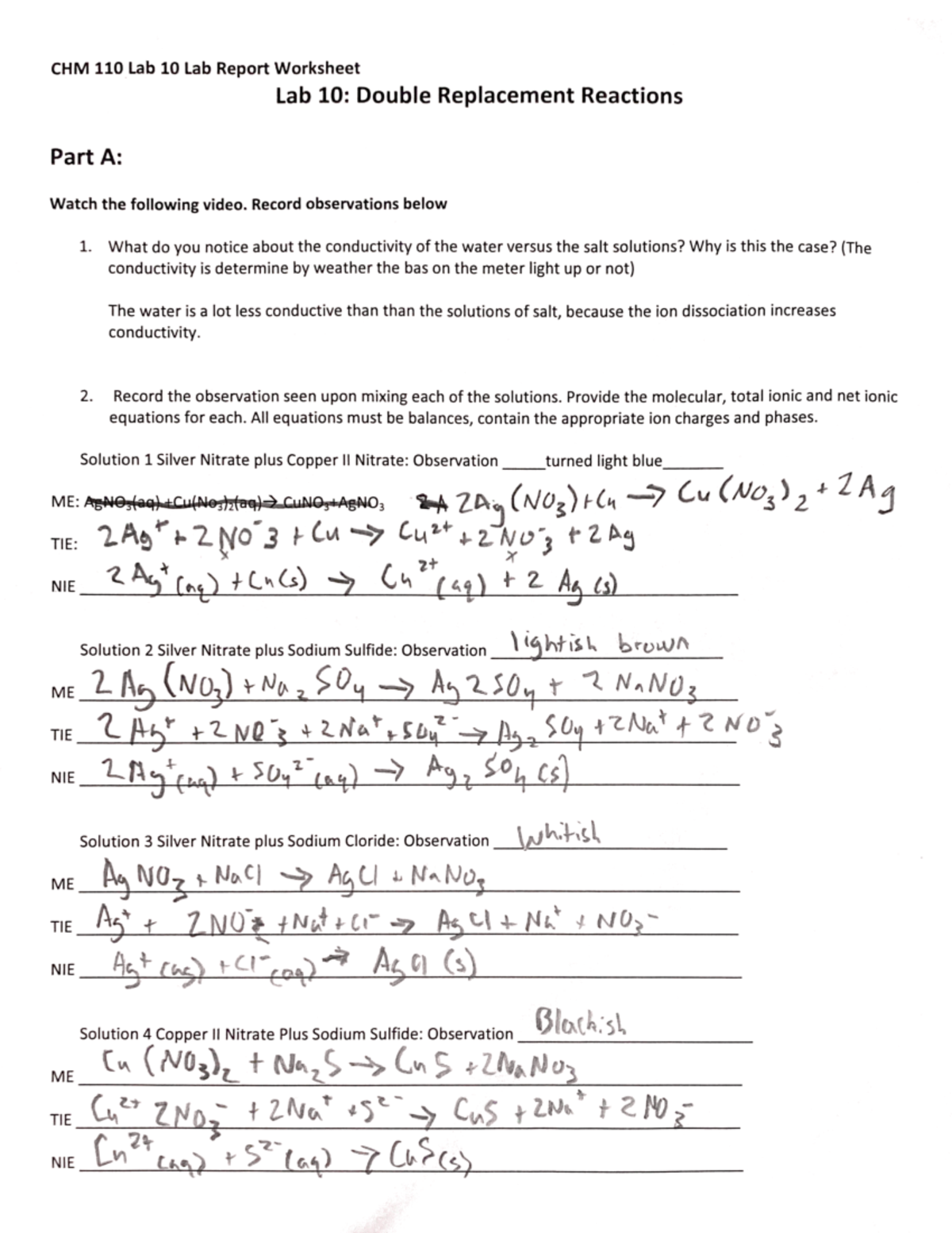 Lab 10 chem - Lab filled in - CH 101 - Studocu