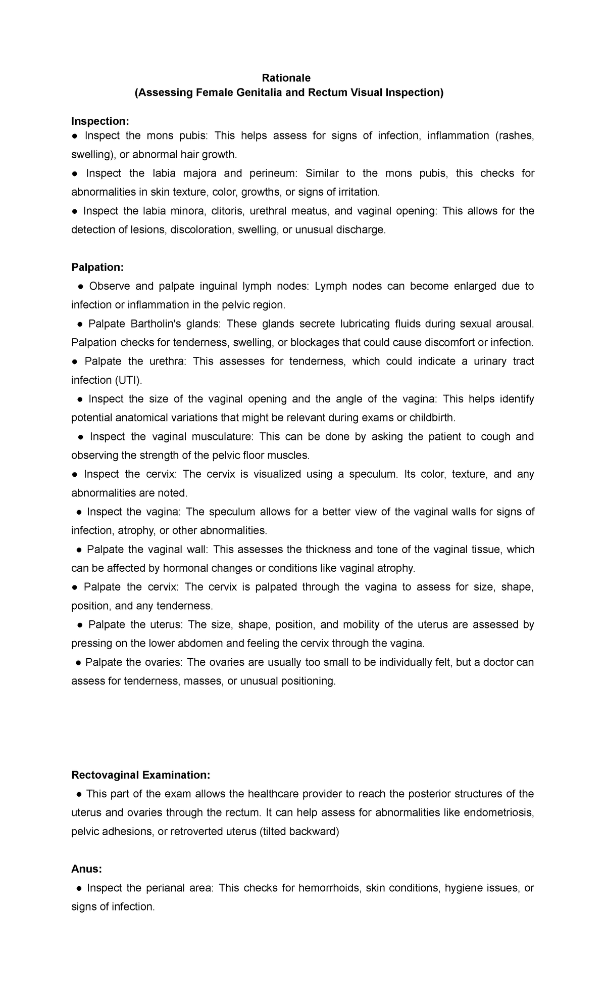 Rationale-2 - rationale - Rationale (Assessing Female Genitalia and ...