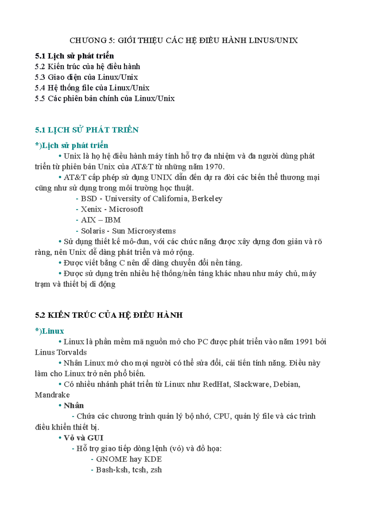 CHƯƠNG 5 Winli - PTIT - CHƯƠNG 5: GIỚI THIỆU CÁC HỆ ĐIỀU HÀNH LINUS ...