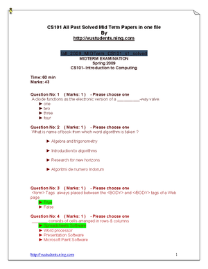 Midterm-27 - Easy notes. - Today paper MCM511 .... Today Mid Term #MCM ...