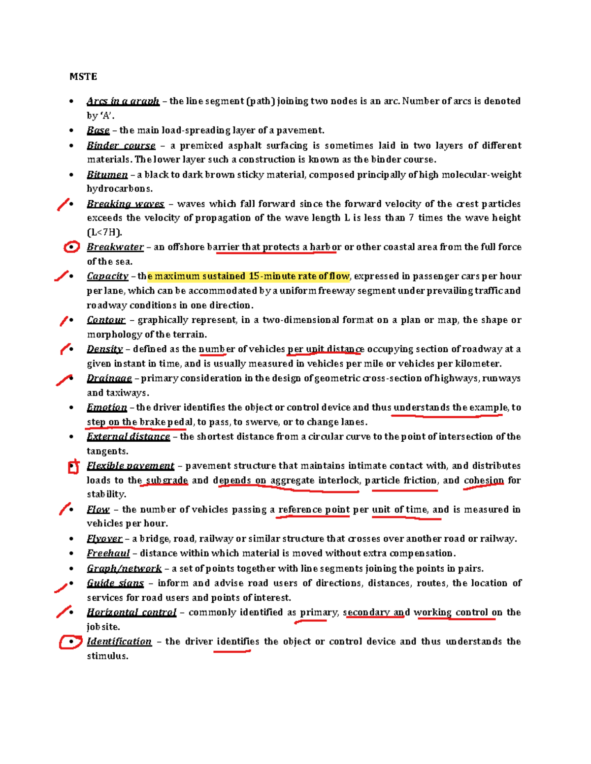 Reviewer Terms - MSTE - MSTE Arcs in a graph – the line segment (path ...