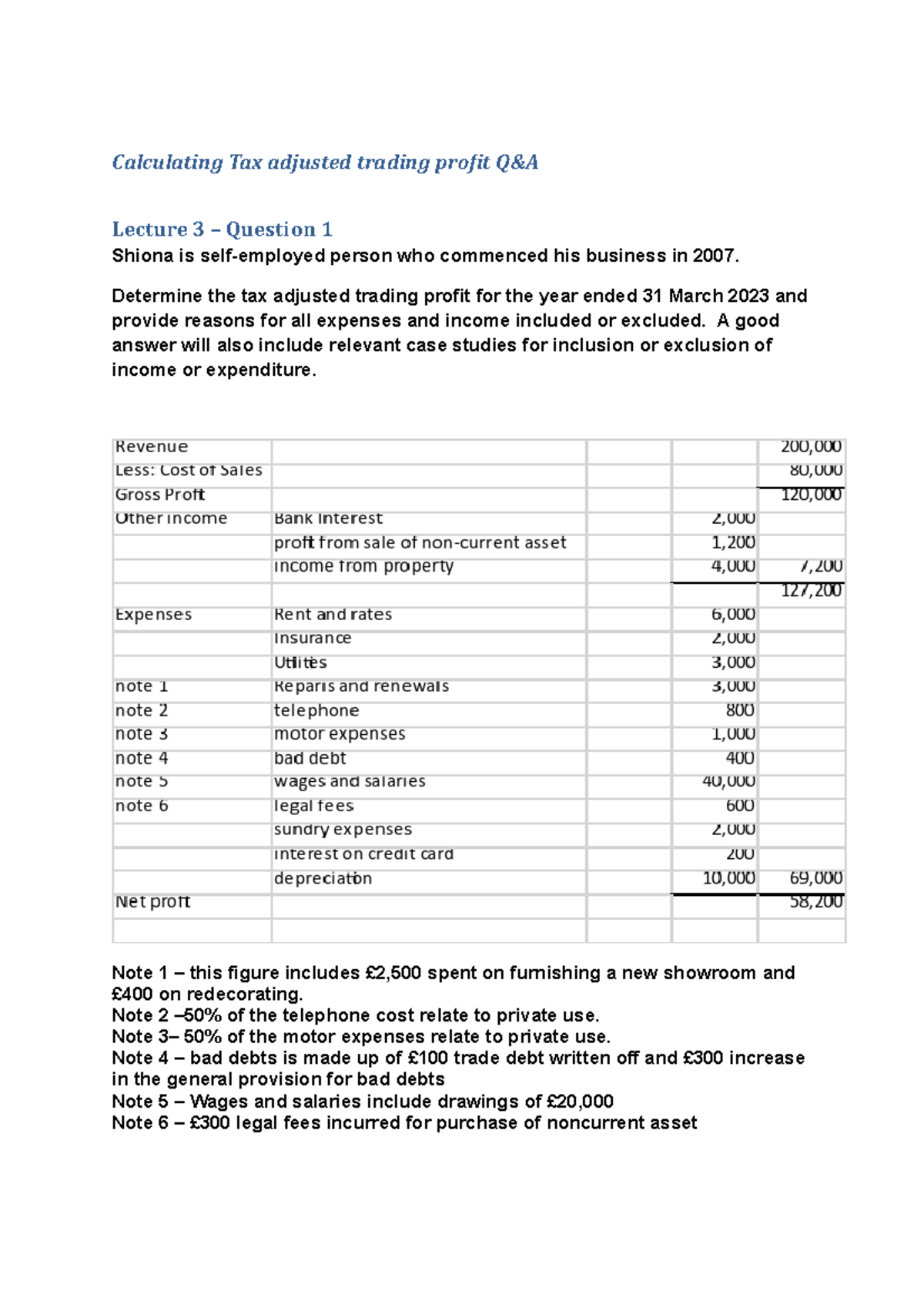 Week 3 Live Question and Answer - Calculating Tax adjusted trading ...