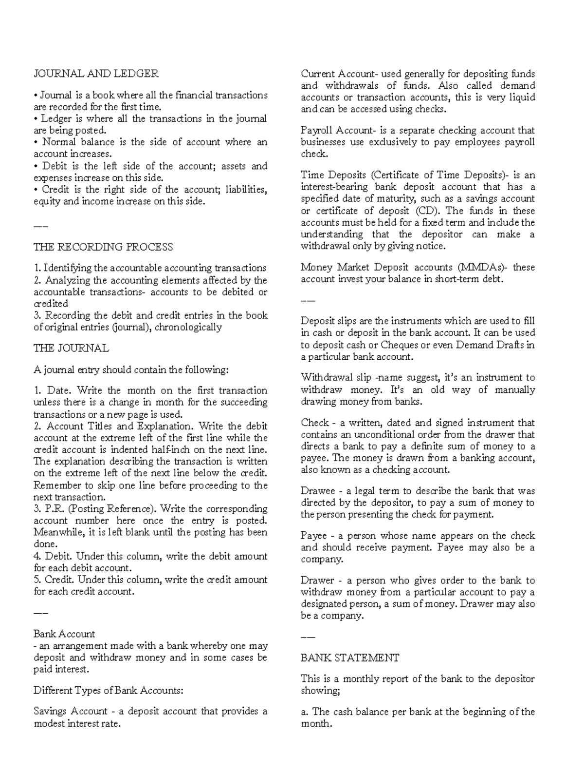 Journal and ledger reviewer - JOURNAL AND LEDGER Journal is a book ...