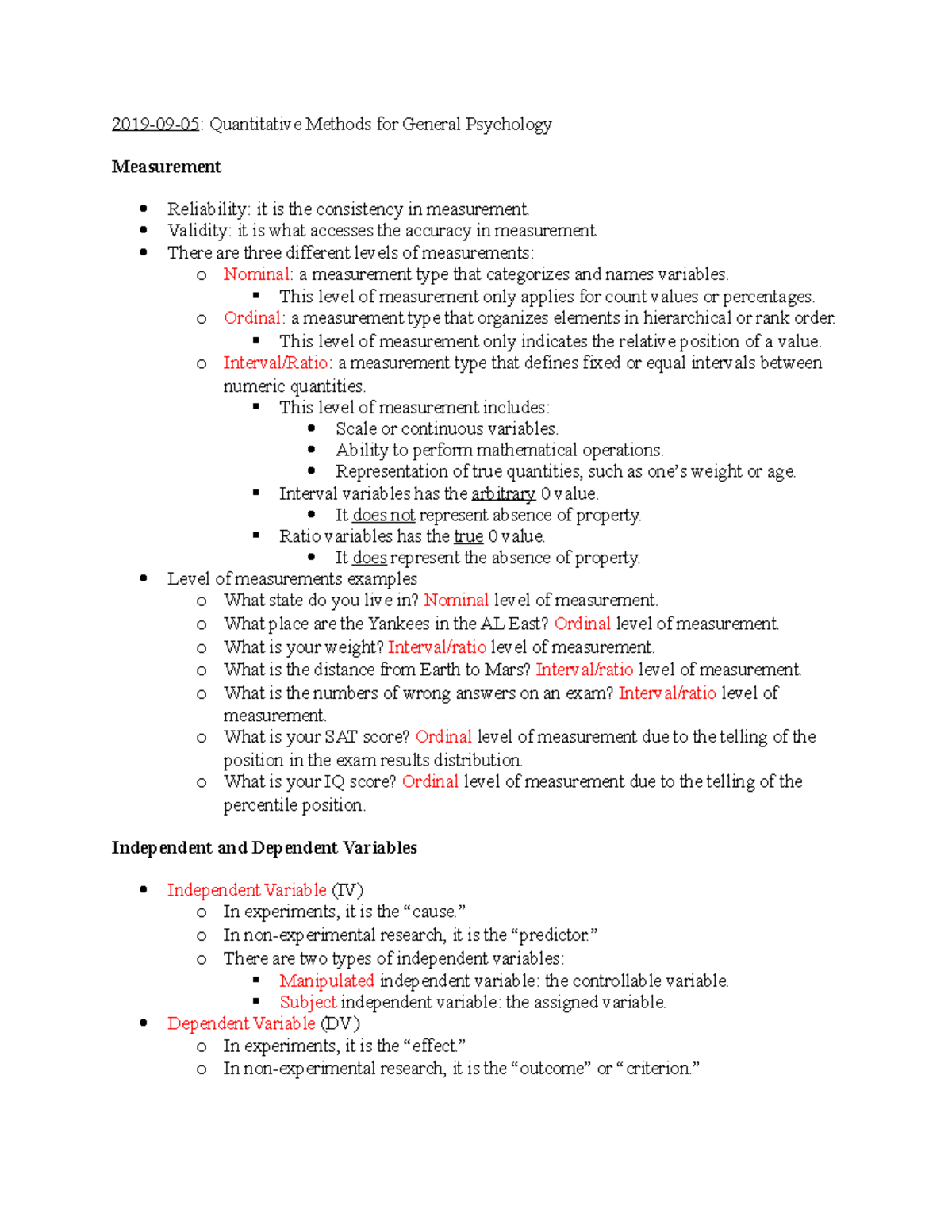 2019-09-05 Quantitative Methods for General Psychology - 2019-09-05 ...