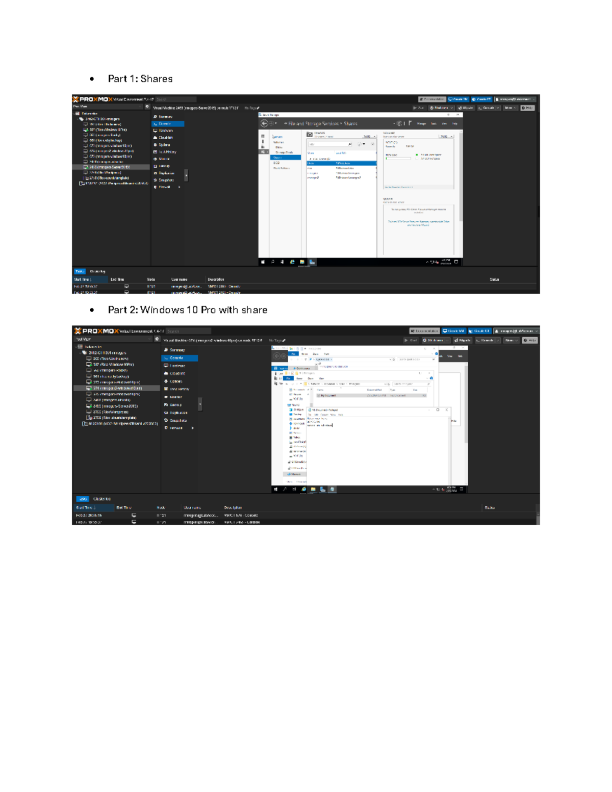assignment virtual computing examples - Part 1: Shares Part 2: Windows ...