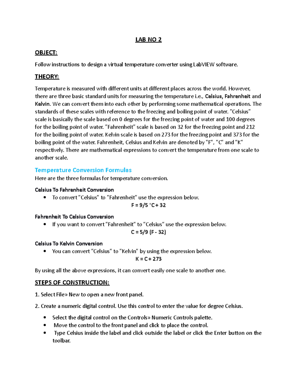 LAB NO 2 - lab 2 - LAB NO 2 OBJECT: Follow instructions to design a ...