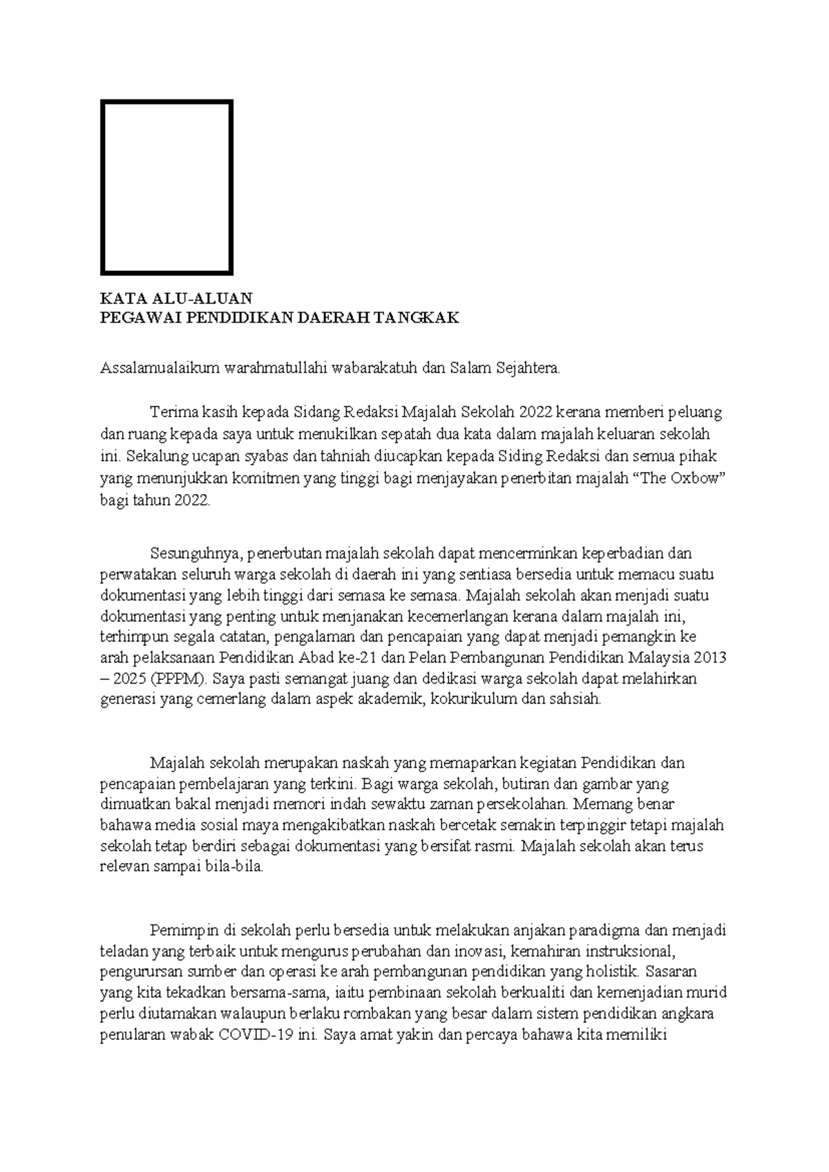 KATA Aluan Pegawai Pendidikan Daerah Rangkak - KATA ALU-ALUAN PEGAWAI ...