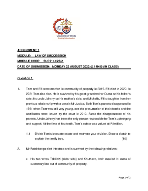 succession in south african law, the freedom of testattion and ...