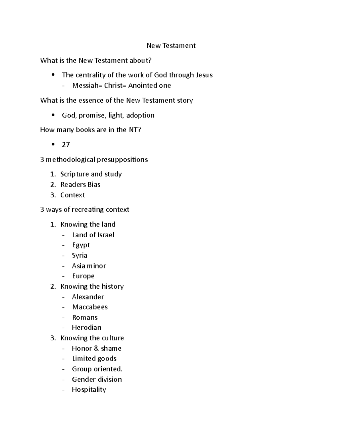 New testament - Lecture notes - New Testament What is the New Testament ...