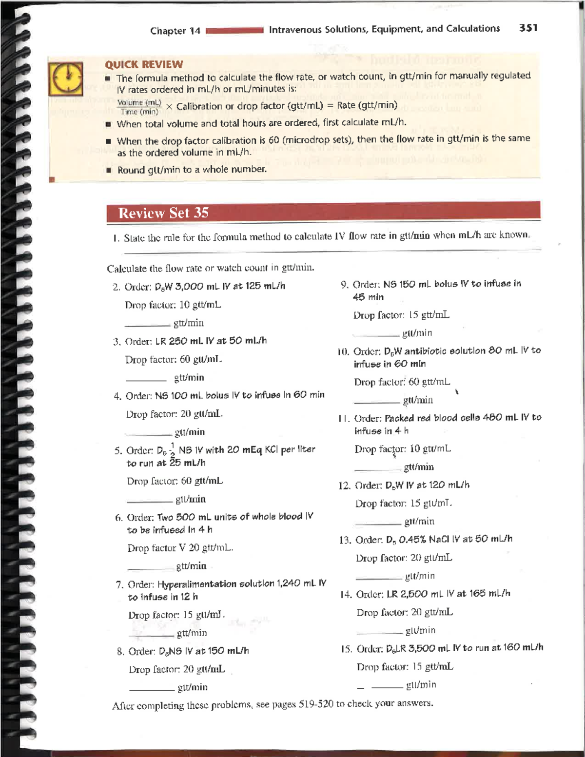 Dosage Calc. 15 practice probs. gtt per min - NUR 1025C - Studocu
