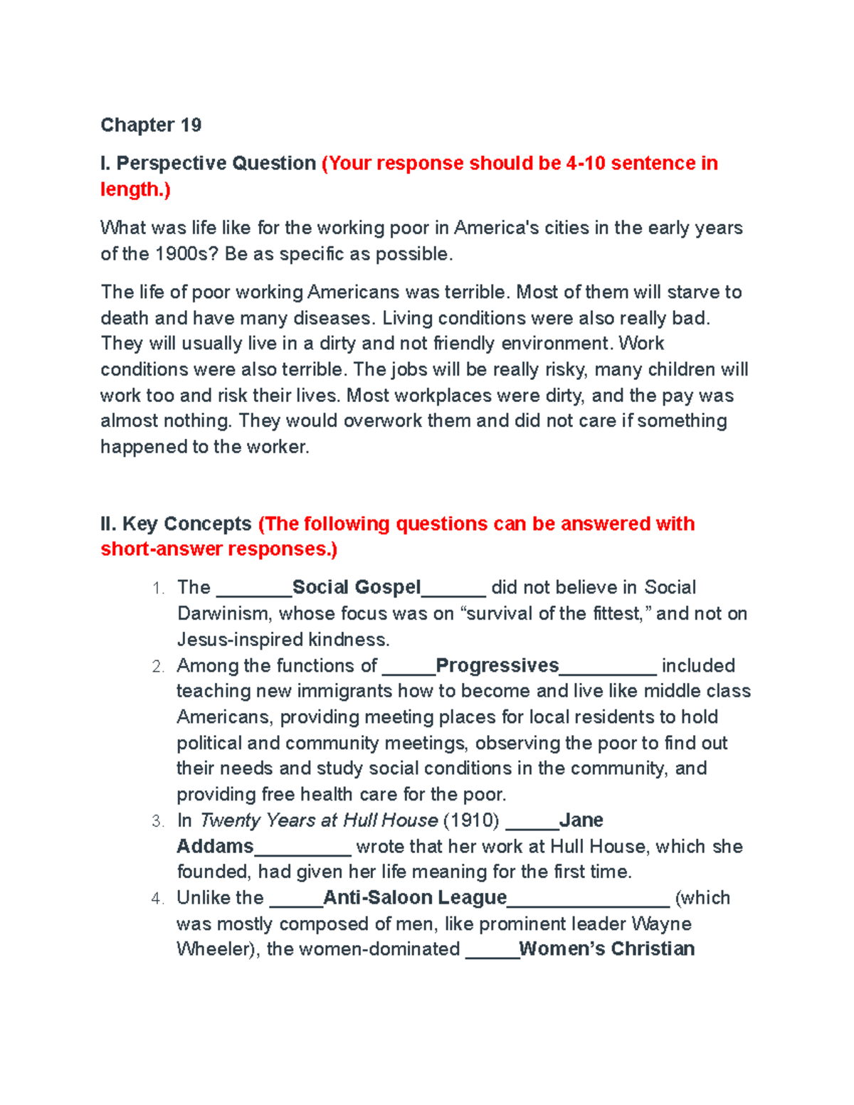 Untitled document - Review for history test - Chapter 19 I. Perspective ...