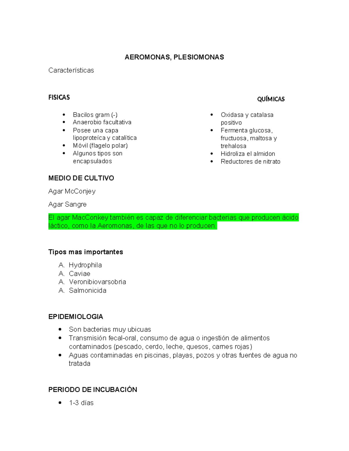 Aeromonas Y Plesiomonas - AEROMONAS, PLESIOMONAS Características ...