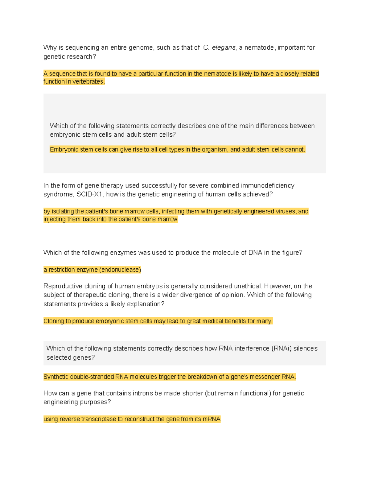 Ap Biology Unit 6 Study Guide part 1 - Why is sequencing an entire ...