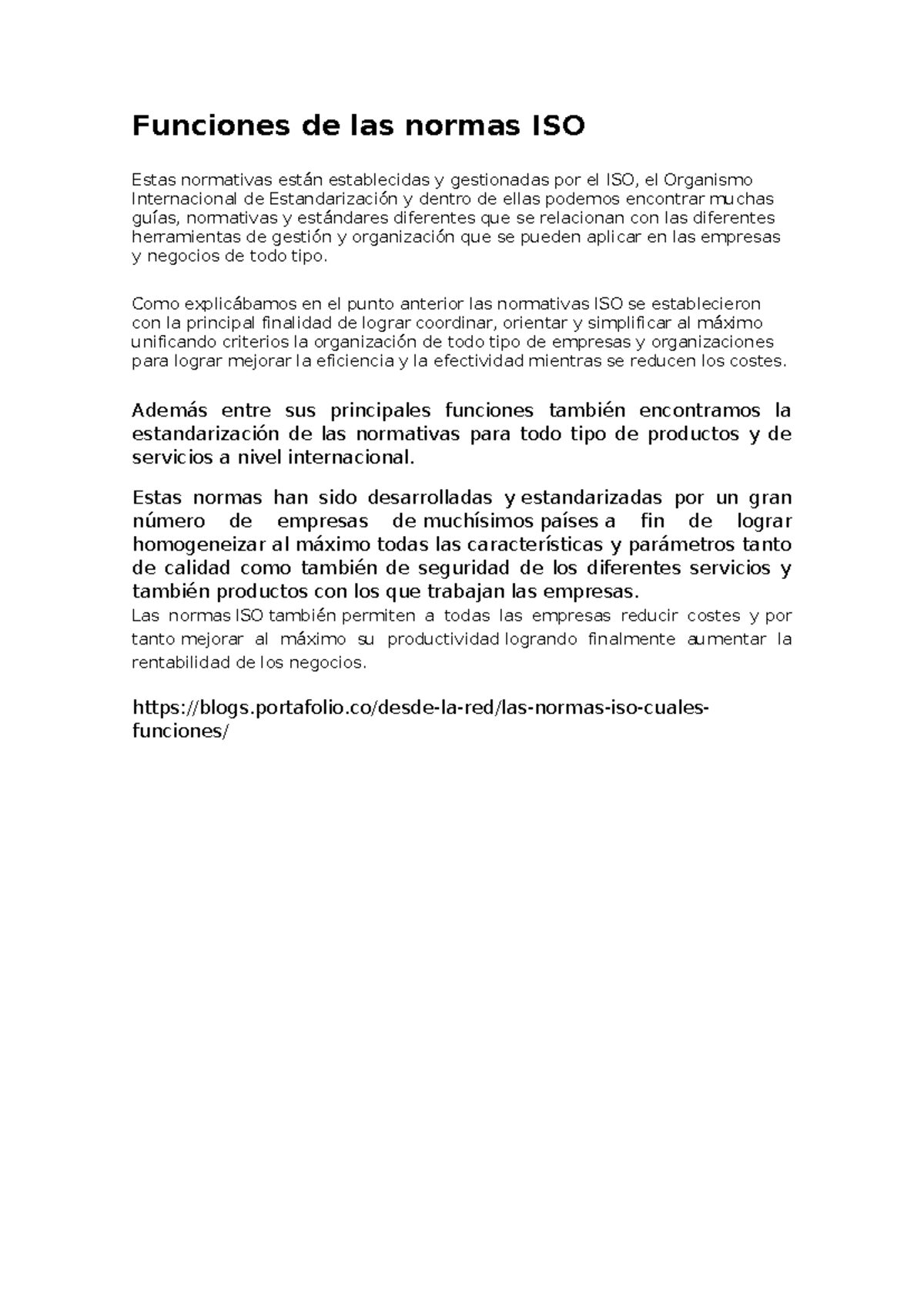 Funciones de las normas ISO - Funciones de las normas ISO Estas normativas están establecidas y ...