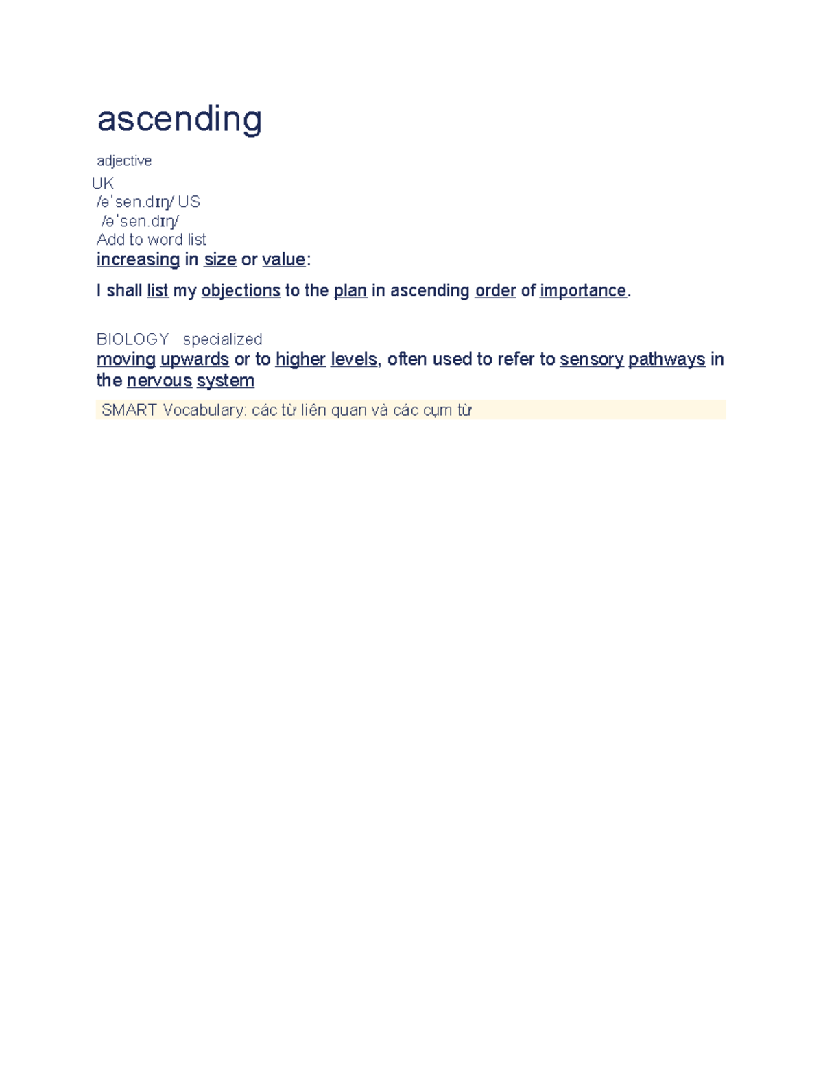 Ascending - vocab - Phương pháp học tập tiếng Anh - ascending adjective ...