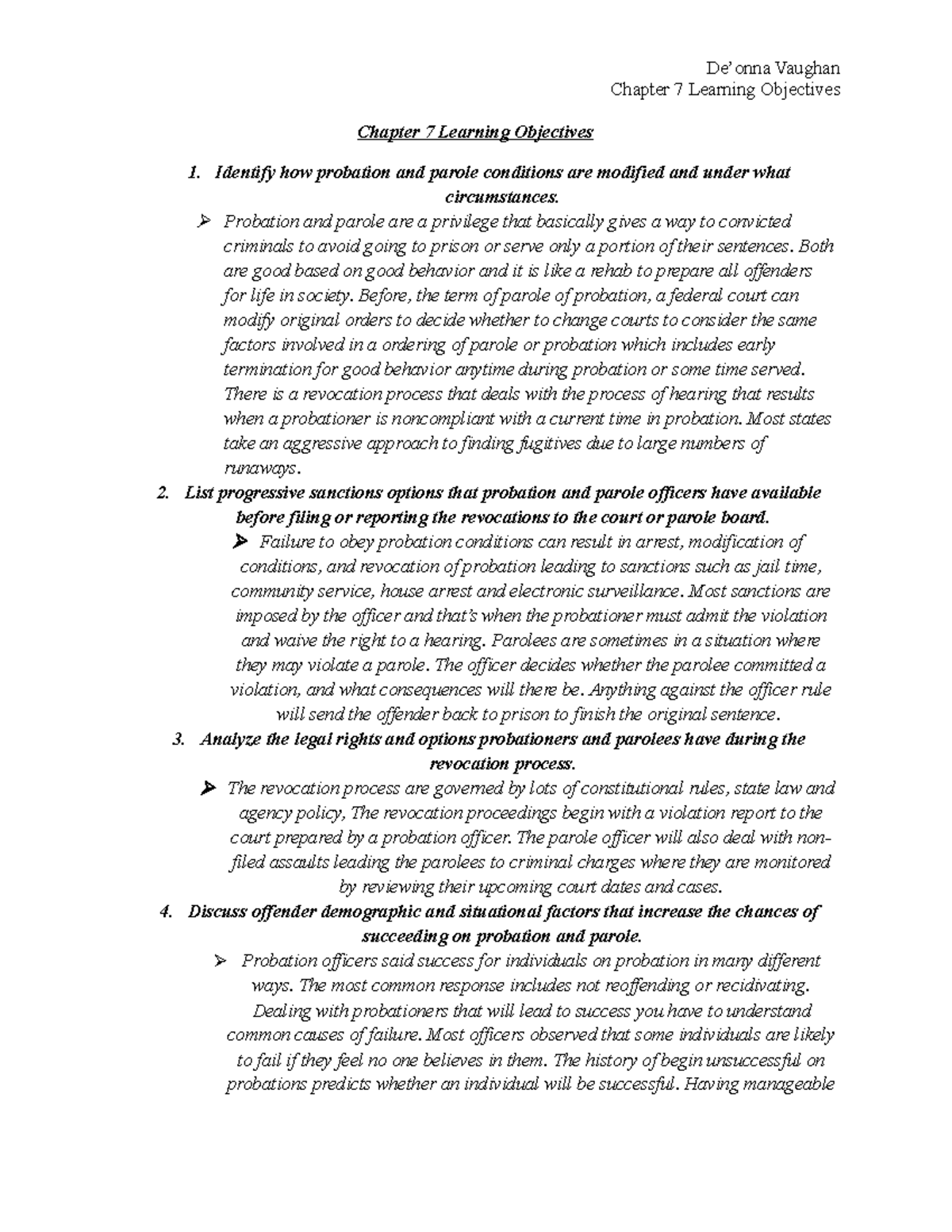 Identify how probation and parole conditions are modified and under ...