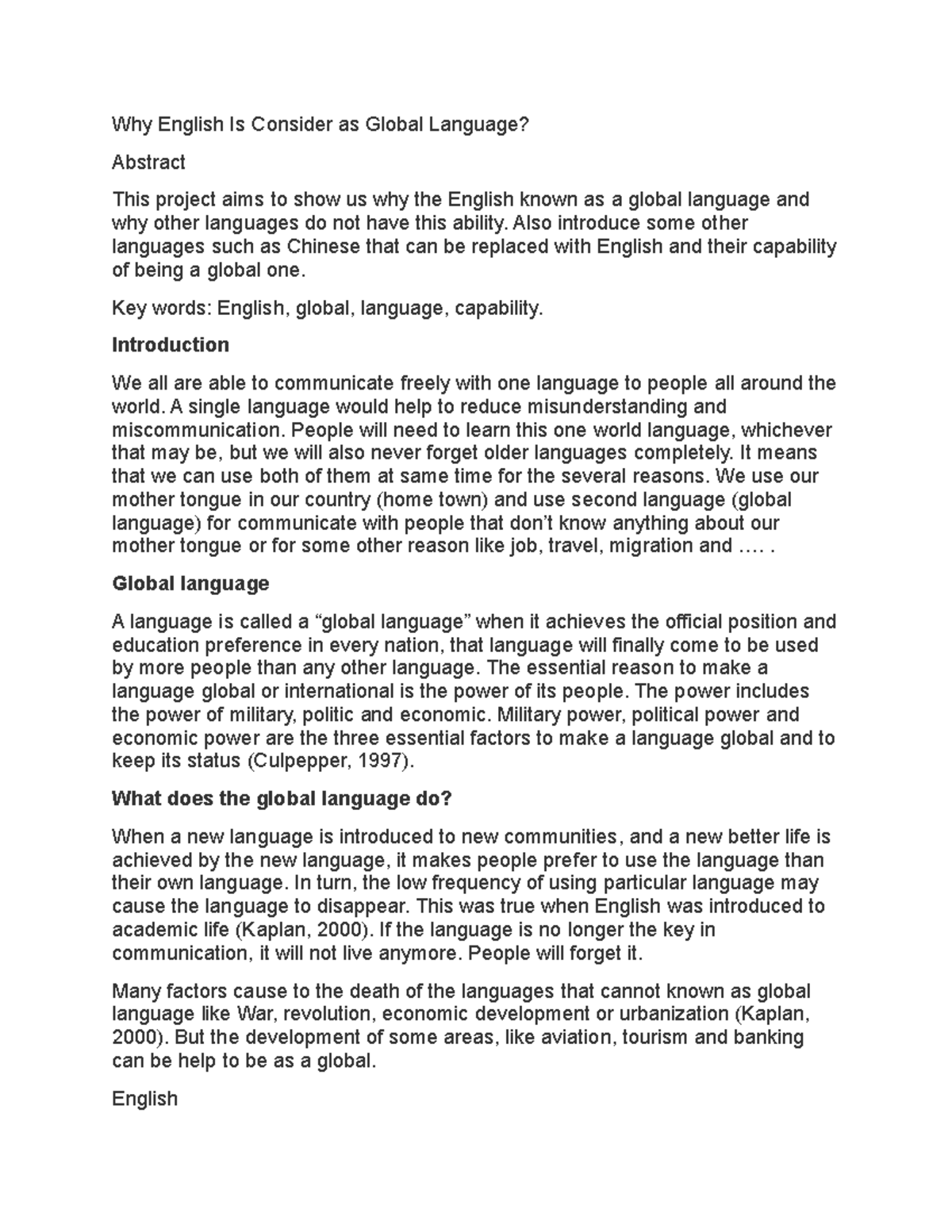 English As Global Language - Why English Is Consider as Global Language ...