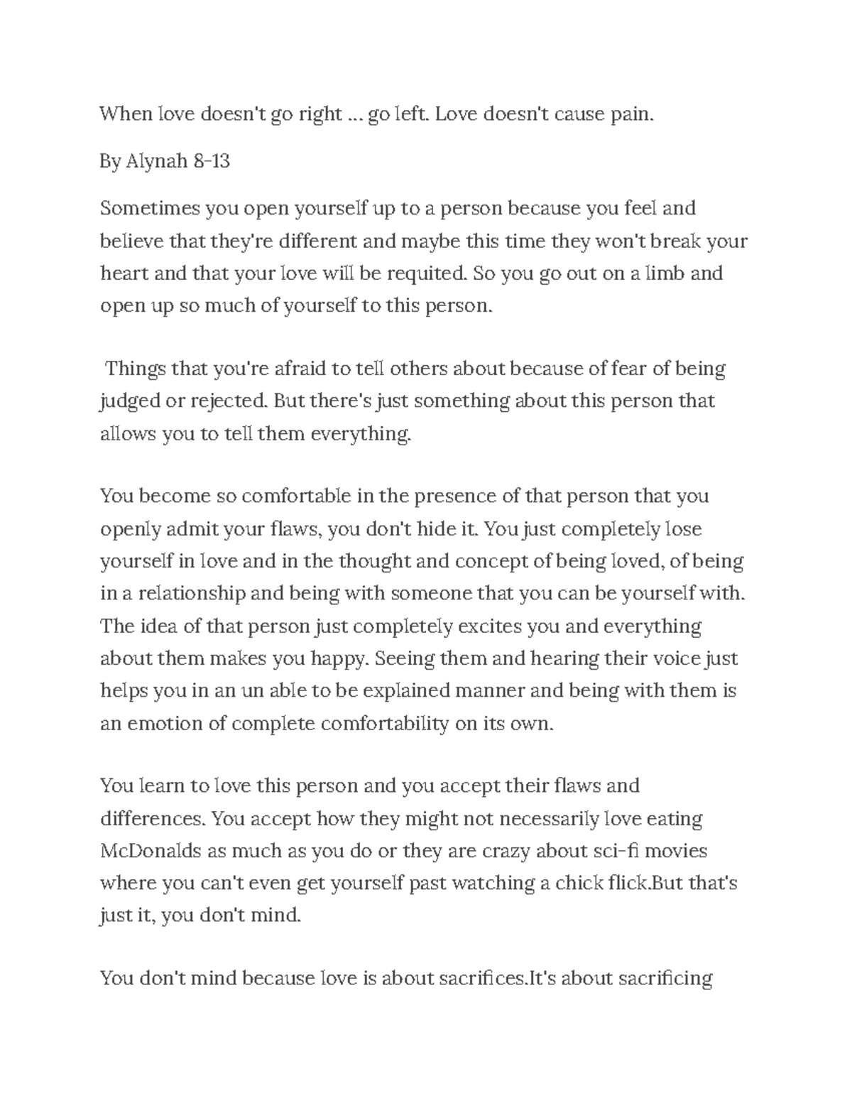 Formal Speech About Love When Love Doesn t Go Right Go Left Love