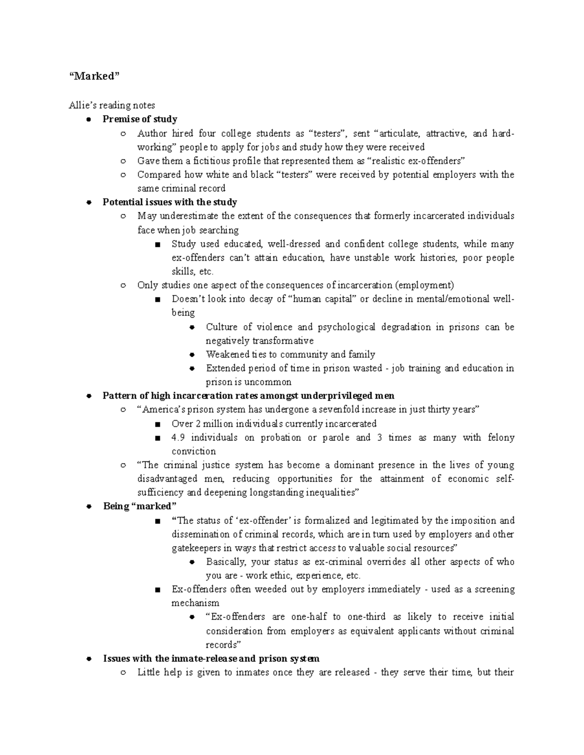 "Marked" Reading Notes - “Marked” Allie’s reading notes Premise of ...