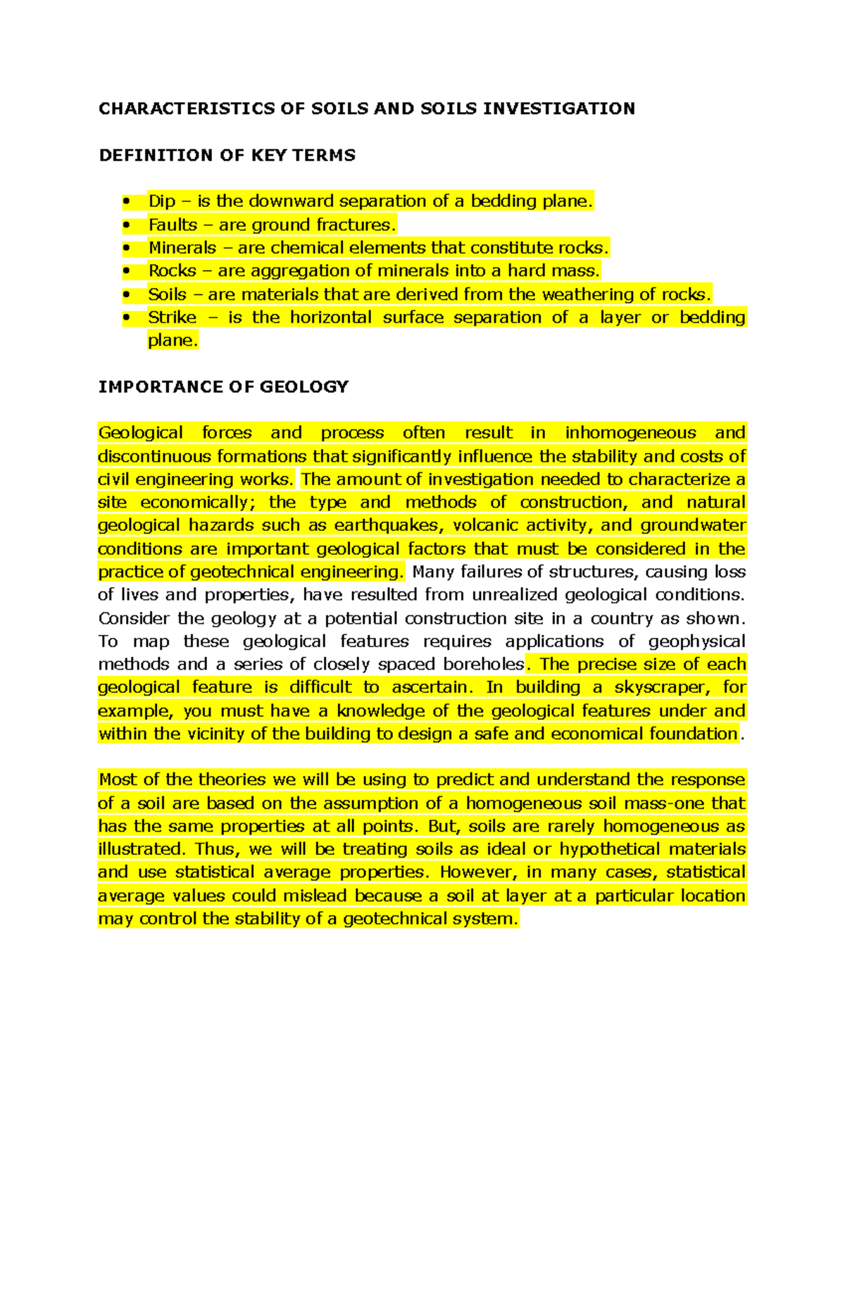 Lesson 2 Characteristics OF Soils AND Soils Investigation ...