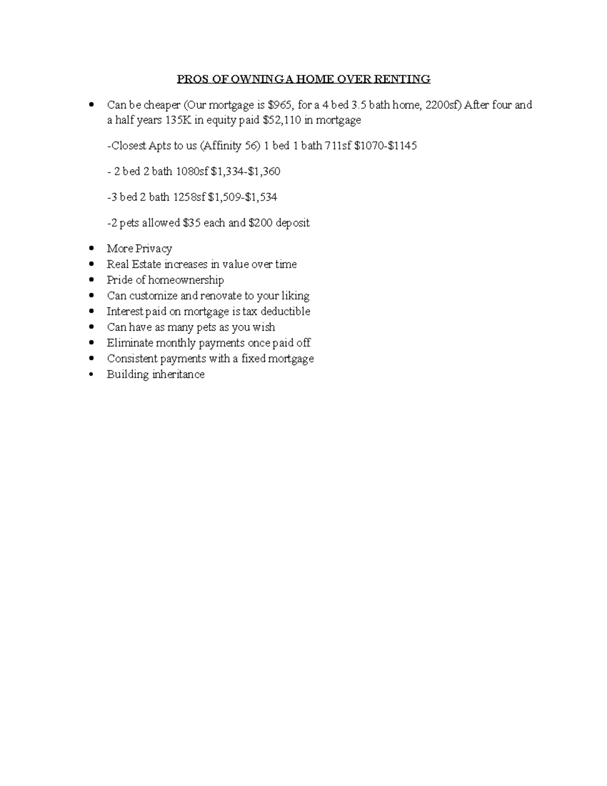 PROS OF Owning A HOME OVER Renting - PROS OF OWNING A HOME OVER RENTING ...