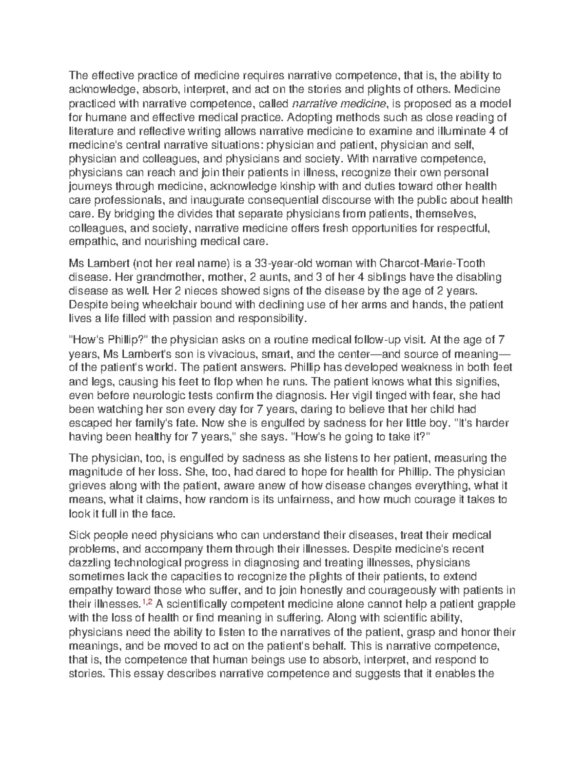 Reading for N1F03 - The effective practice of medicine requires ...