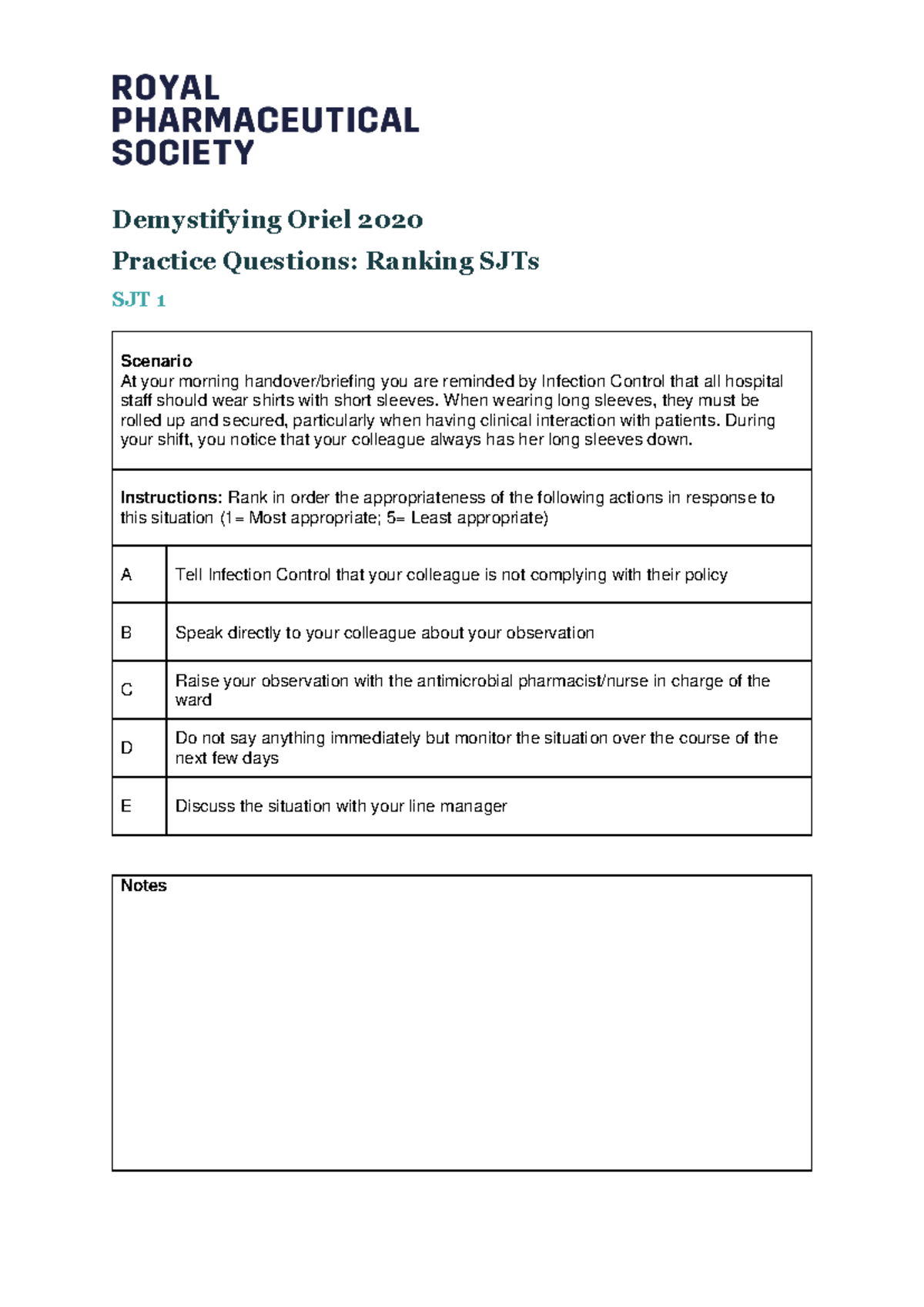SJT practice questions 2020 - Demystifying Oriel 2020 Practice ...