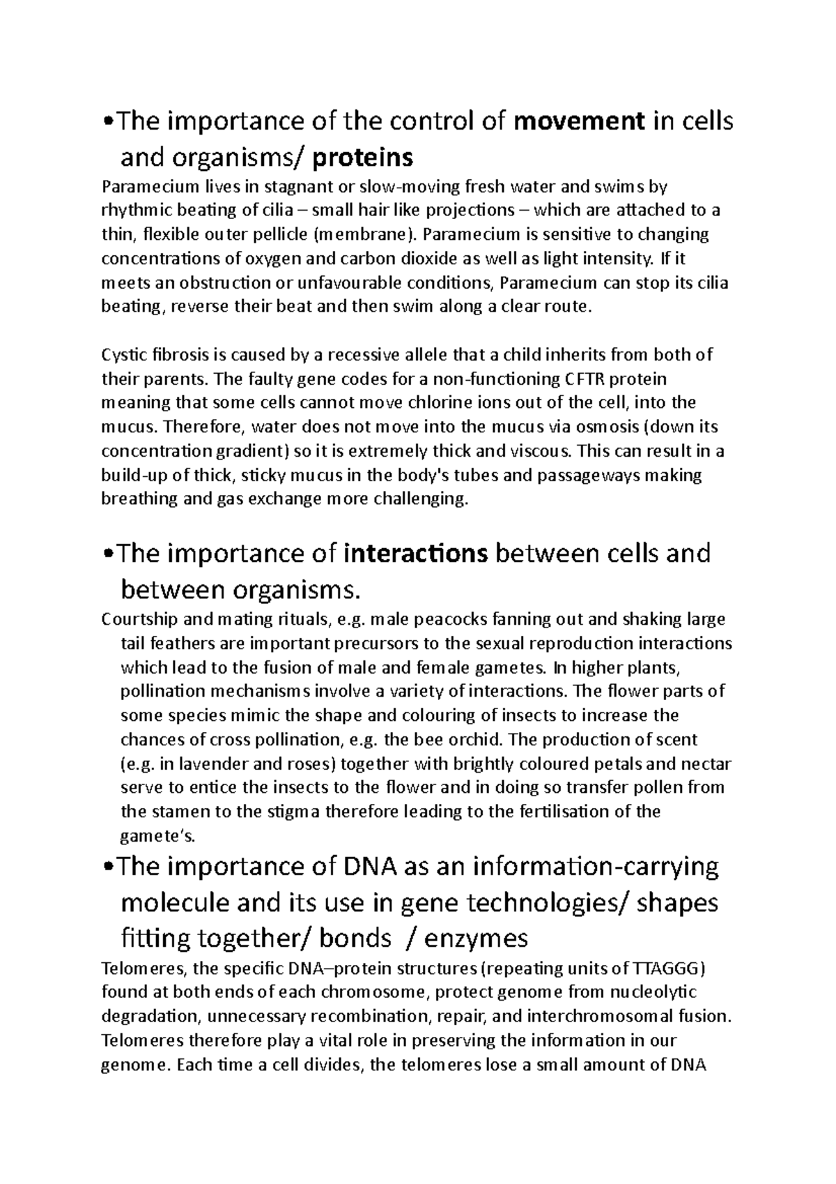 Essay extra research - •The importance of the control of movement in ...