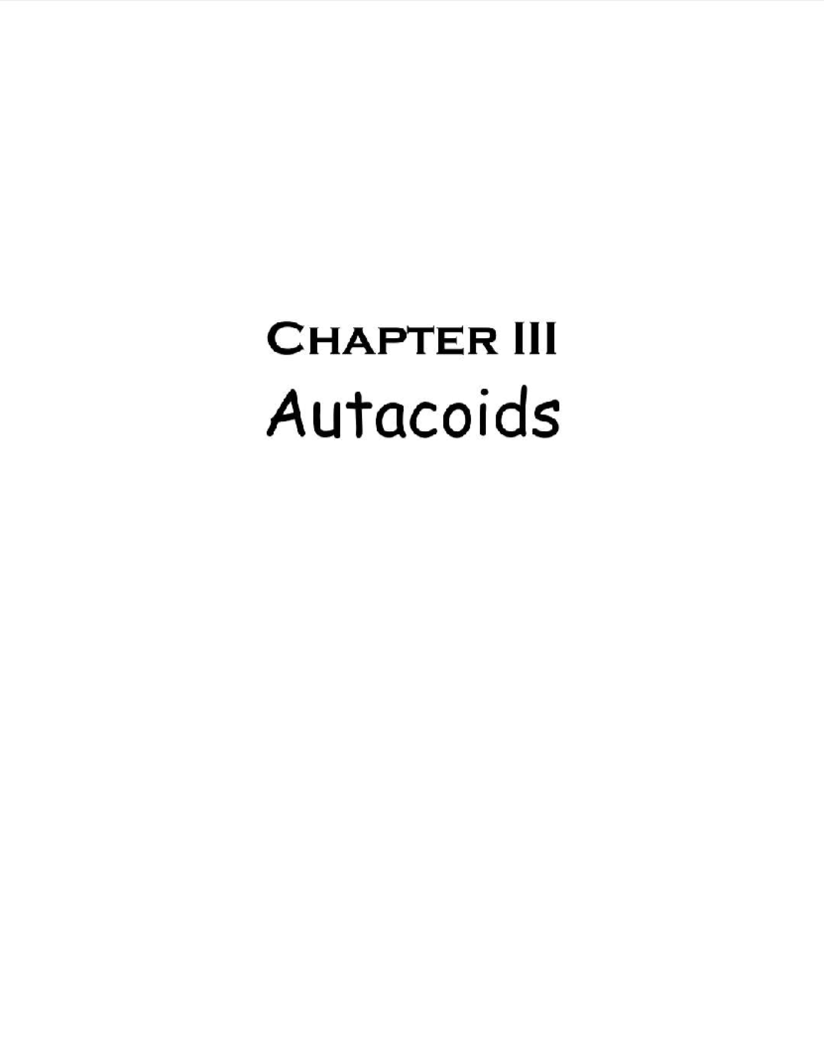 Autacoids mcq - physiology pathology - CHAPTER Ill Autacoids Autacoids ...
