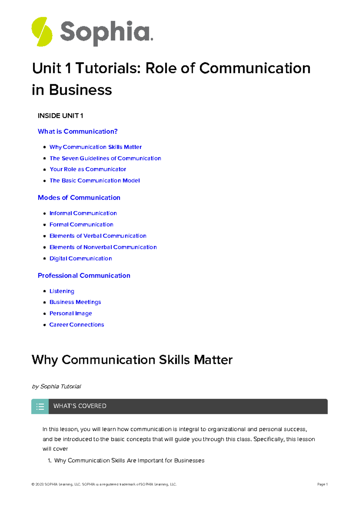 Unit 1 tutorials role of communication in business - Unit 1 Tutorials: Role of Communication in ...