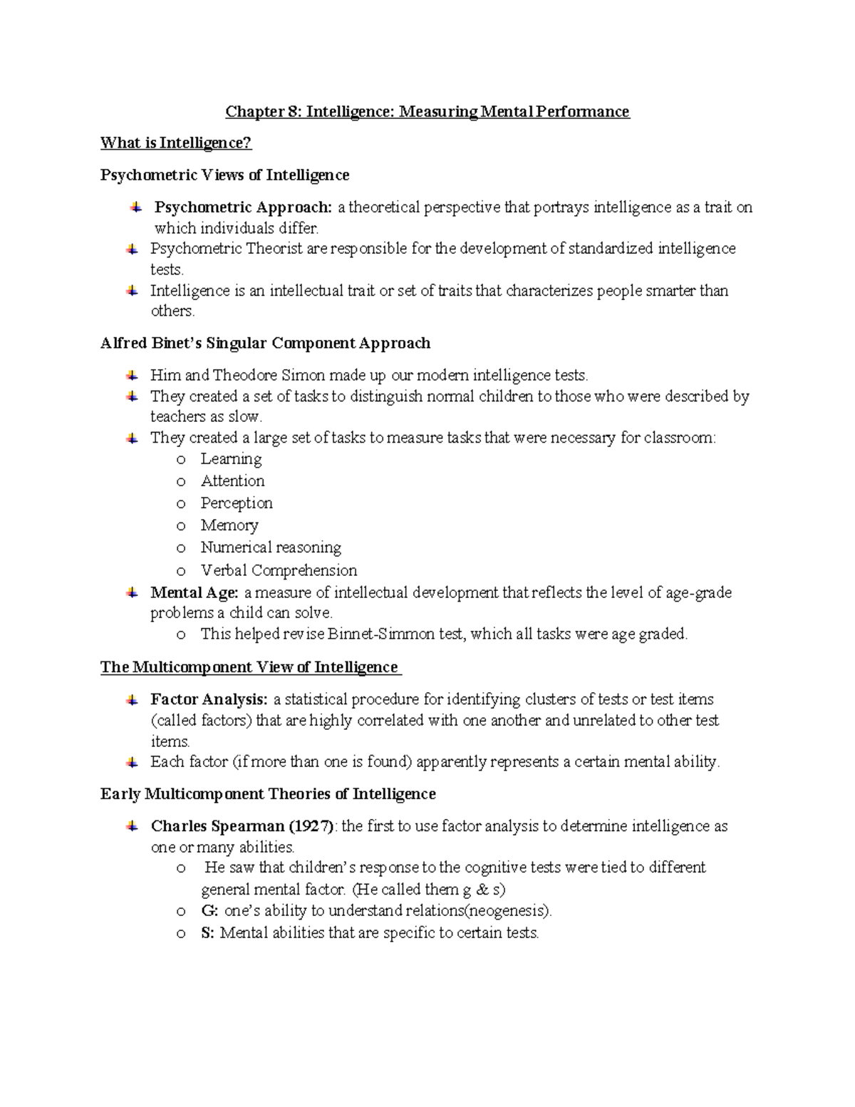Psyc 2314- Intelligence, Measuring Mental Performance - Chapter 8 ...