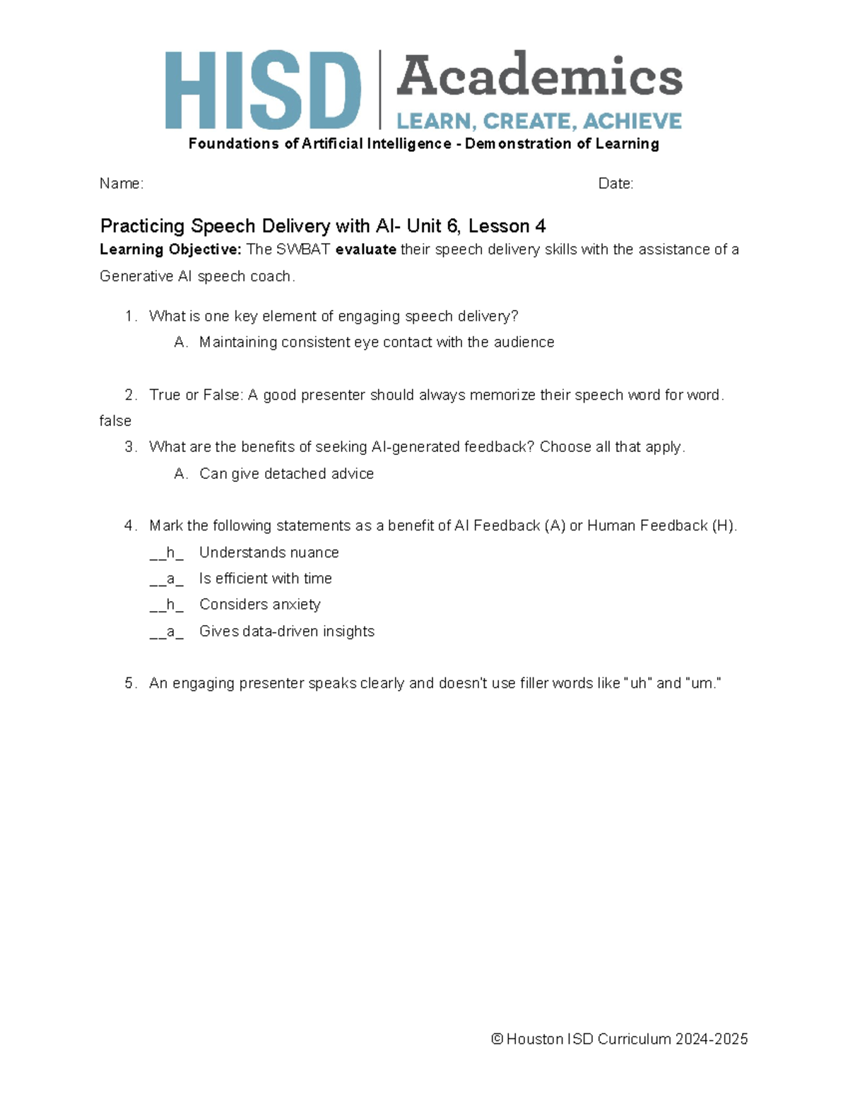 Copy of AI DOL U6 L4 TSDE1A - Foundations of Artificial Intelligence ...