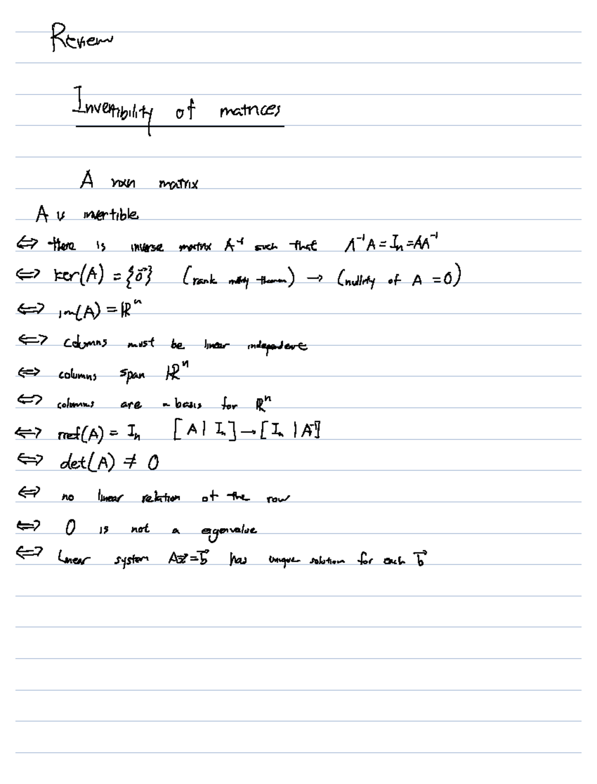 Invertibility and Orthogonality - Review Invertibility of matrices A ...
