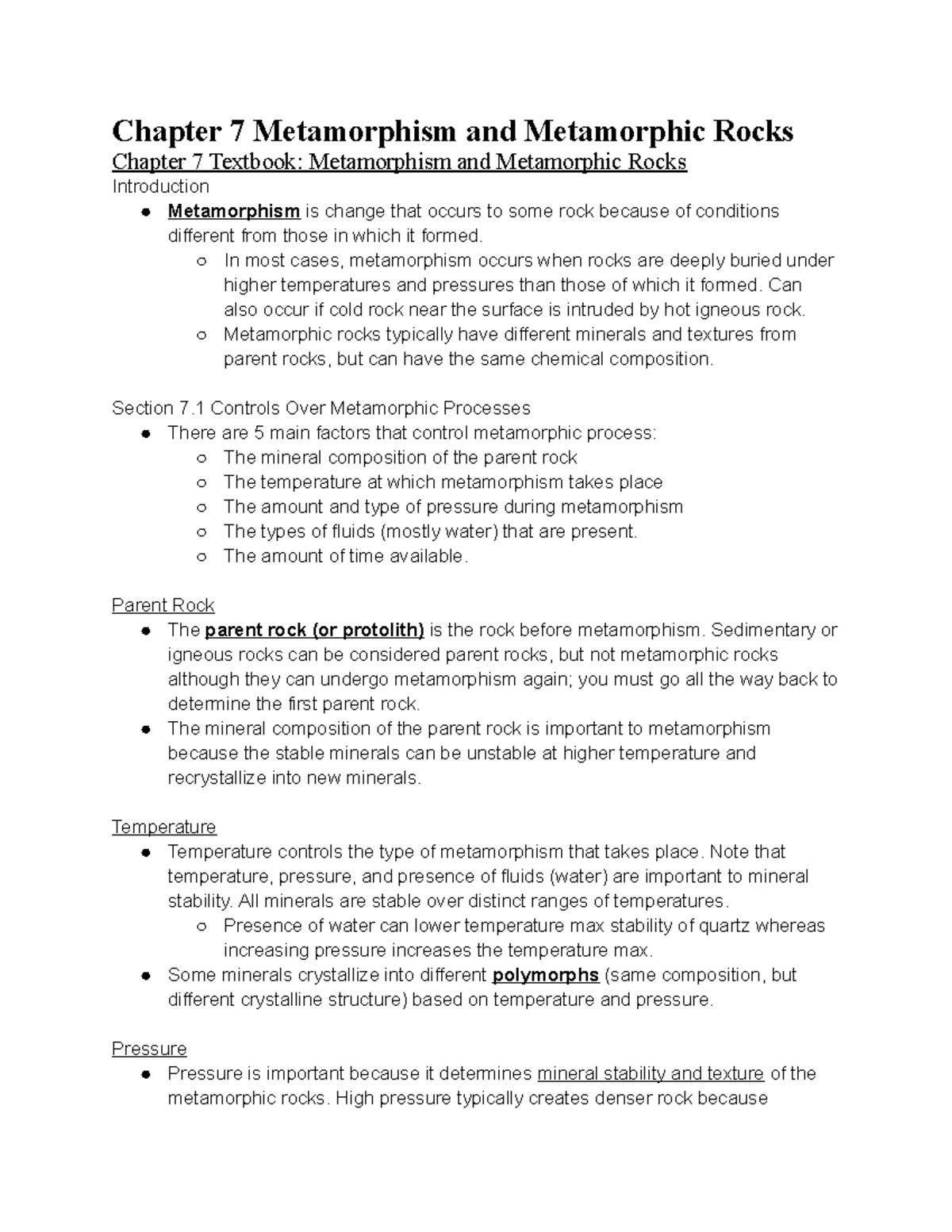 GEO 102 - Chapter 7 - Metamorphism and Metamorphic Rocks - Chapter 7 ...