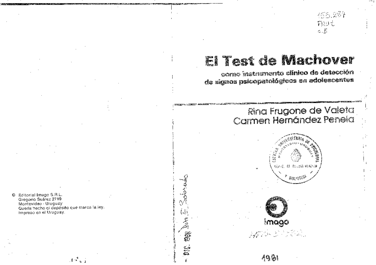 Frugone y Hernández- Test de Machover - Psicologia - Studocu