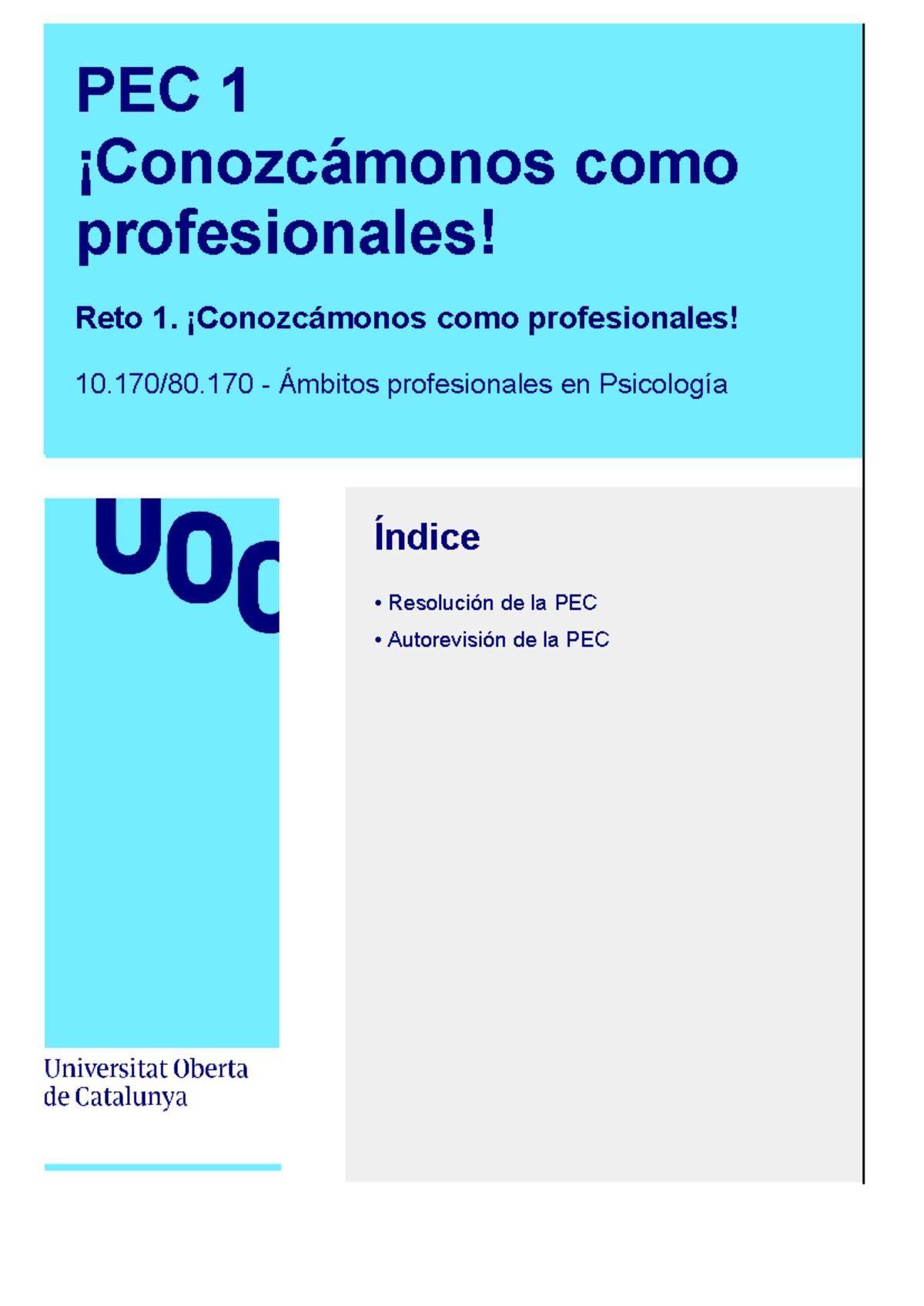 Plantilla Entrega PEC1 ¡Conozcámonos como profesionales - PEC 1 ¡Conozcámonos como profesionales ...