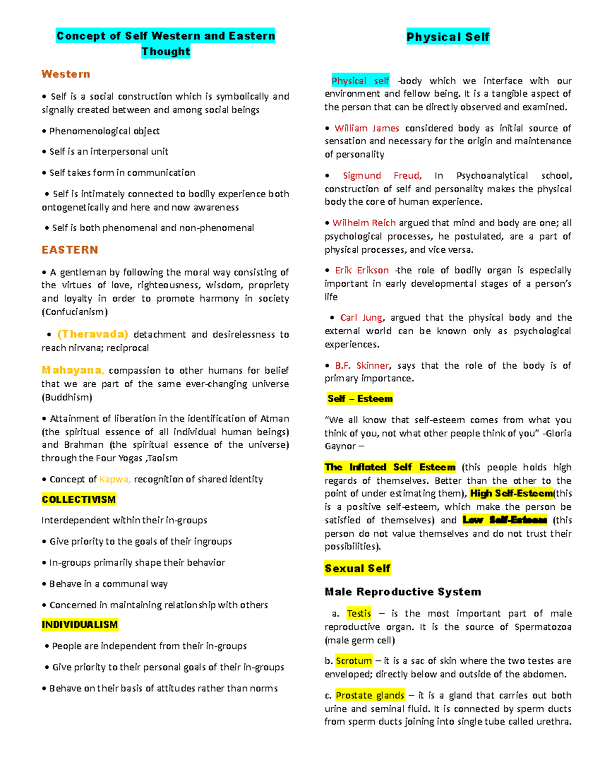 Midterm-Lecture-Summary - Concept of Self Western and Eastern Thought ...