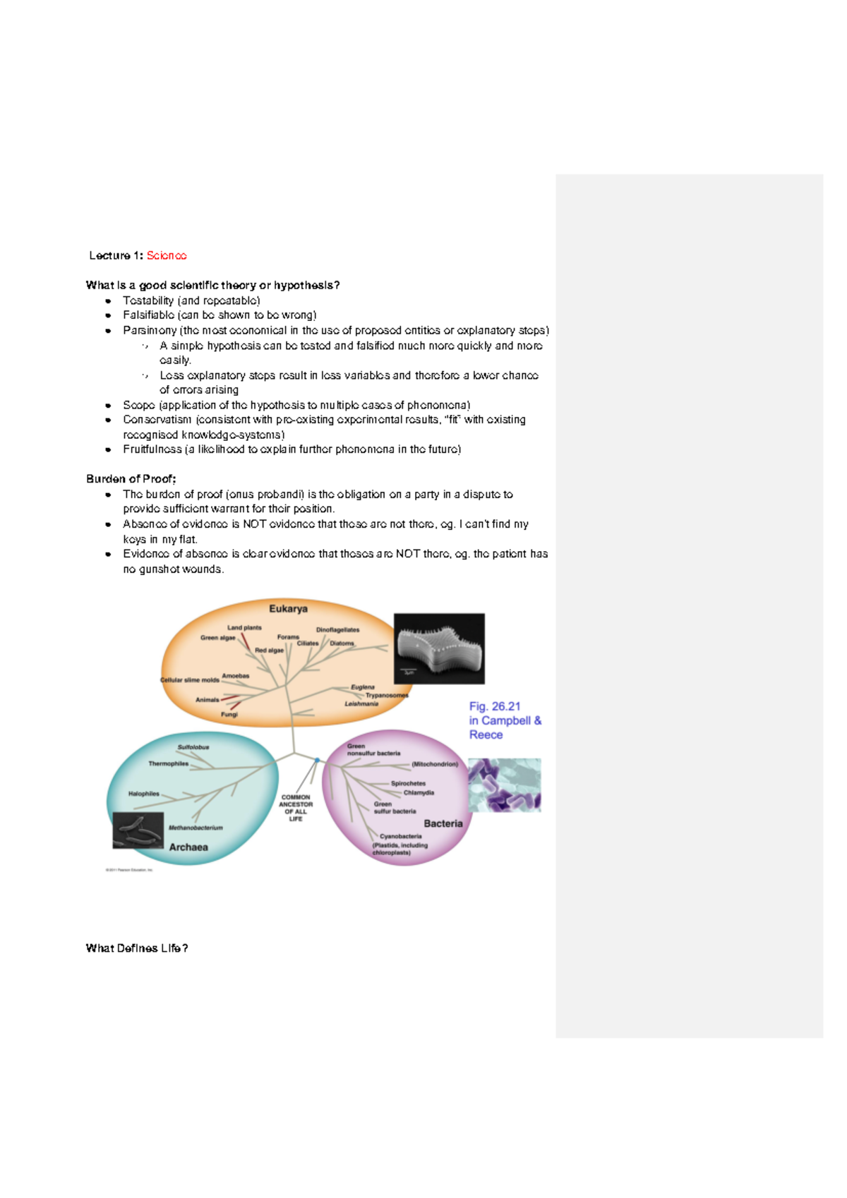 BIOL 114 Notes (All Modules) - Lecture 1: Science What is a good ...