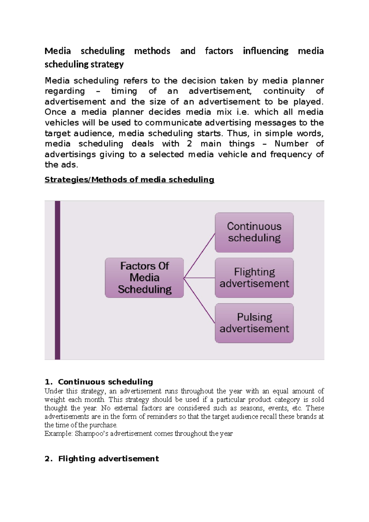 Media scheduling methods and factors influencing media scheduling ...