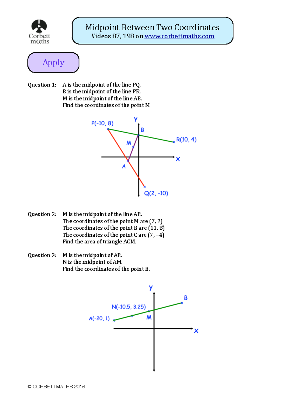 Midpoint Of A Line Math Midpoint Between Two Coordinates Videos