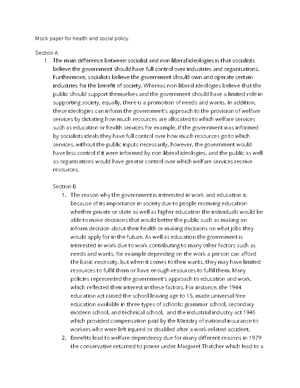 Introduction to Health and social policy - Introduction to Health and ...