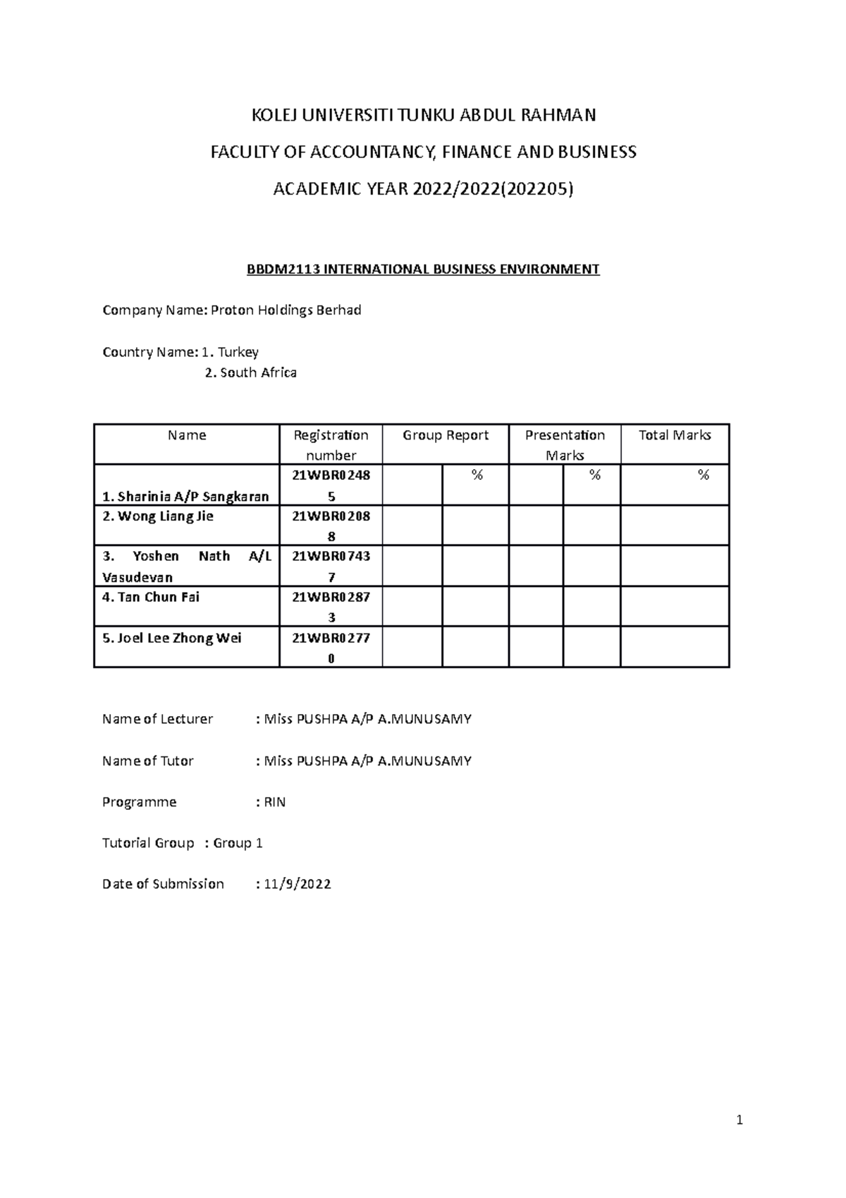 IBE - bf zvdxc - KOLEJ UNIVERSITI TUNKU ABDUL RAHMAN FACULTY OF ...