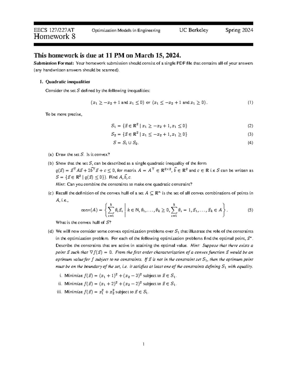 Hw08 prob - homwok - EECS 127/227AT Optimization Models in Engineering ...