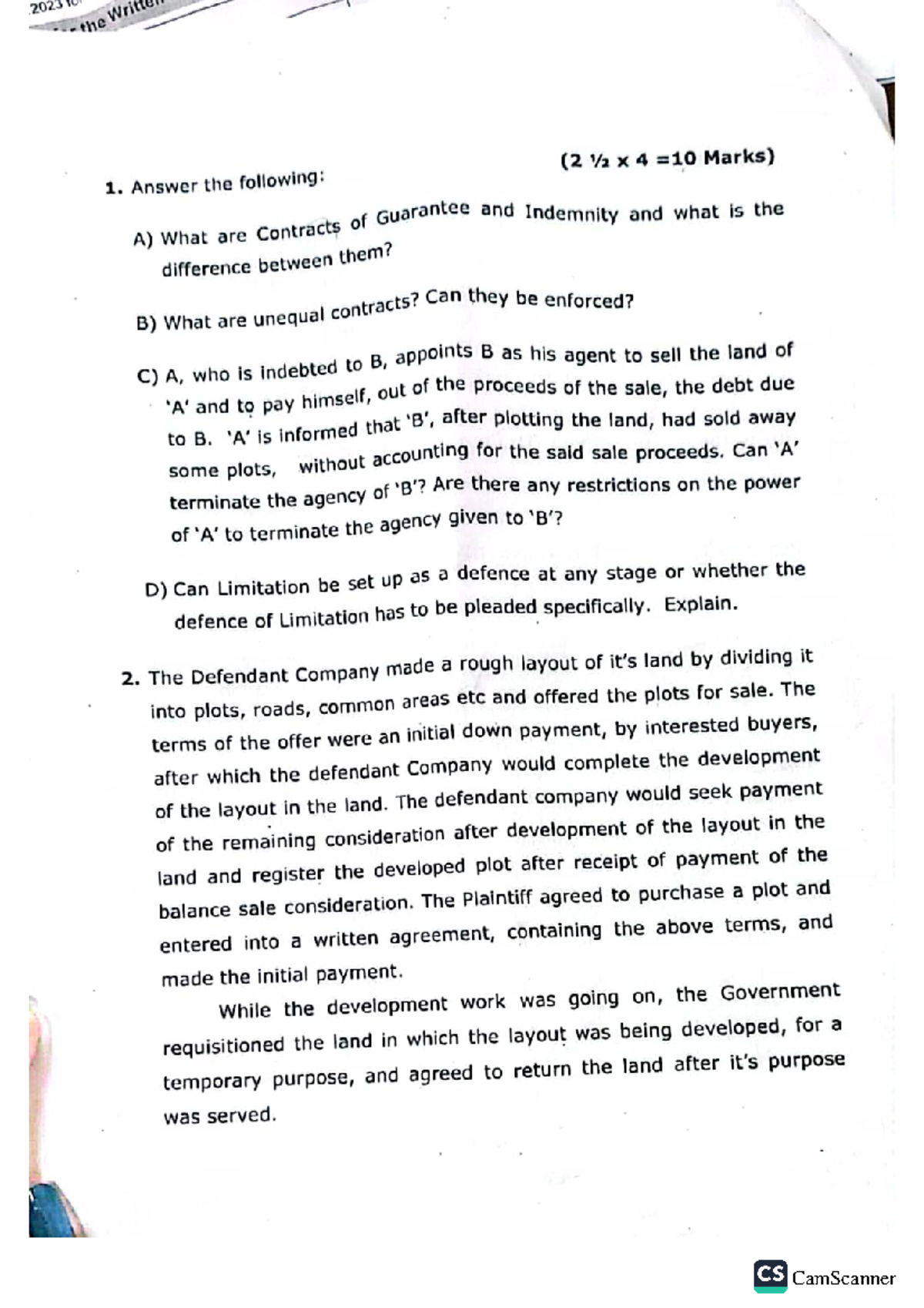 AP mains civil paper 2023 - Bachelor of Law - Studocu