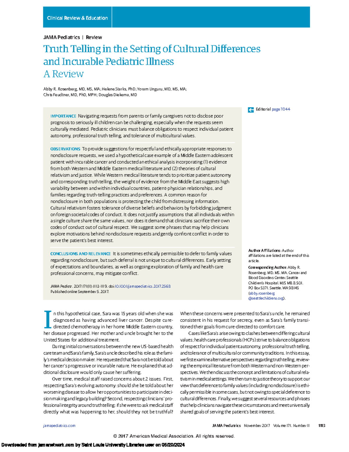Cultral differences - Truth Telling in the Setting of Cultural ...