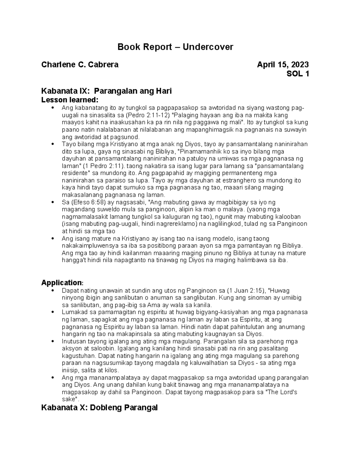 641776430 Undercover Book Report Chapter 9 13 - Book Report ...