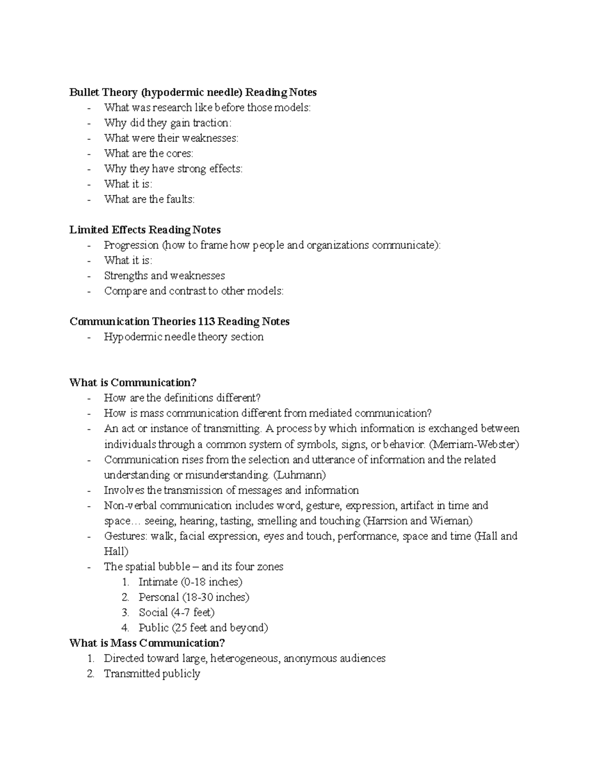 CM180 Notes-4 - Beaudoin - Bullet Theory (hypodermic needle) Reading ...