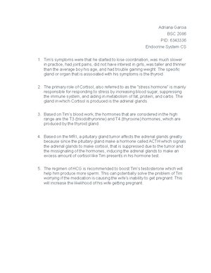 Case Study #4 BSC2086 - BSC2086 Case Study # Reproductive System ...