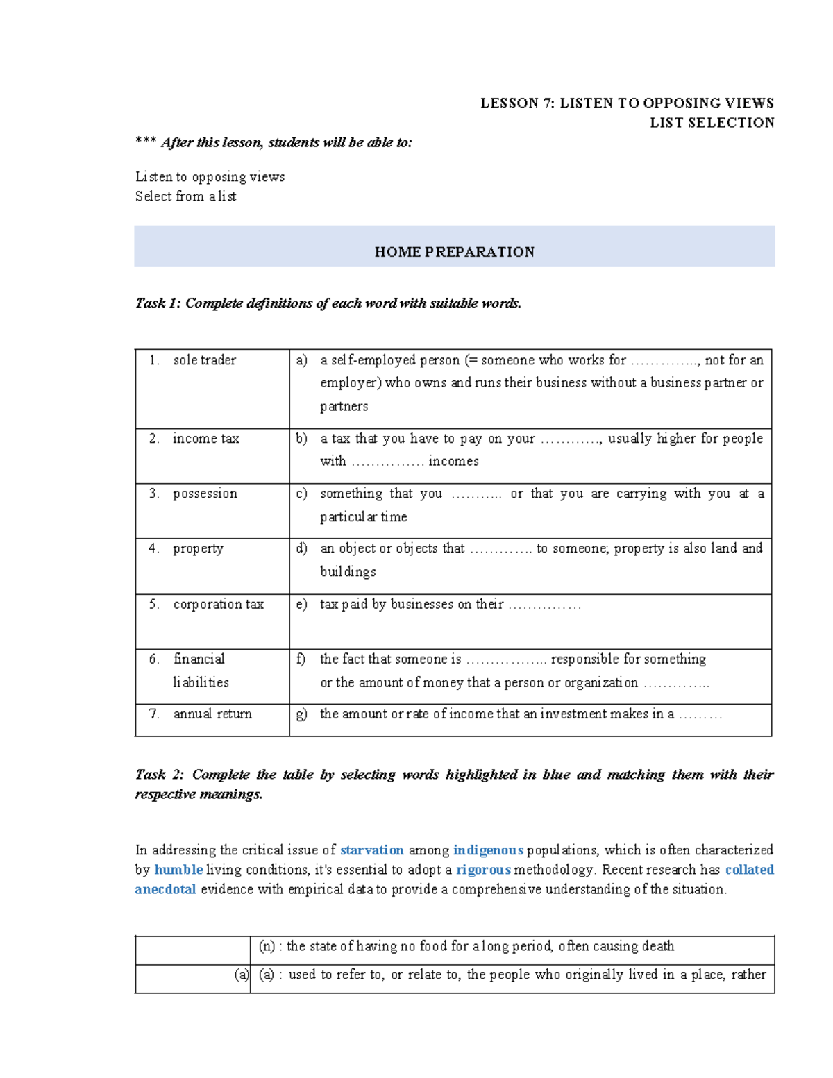 Listening Lesson 7 Draft 1 24 - LESSON 7: LISTEN TO OPPOSING VIEWS LIST ...